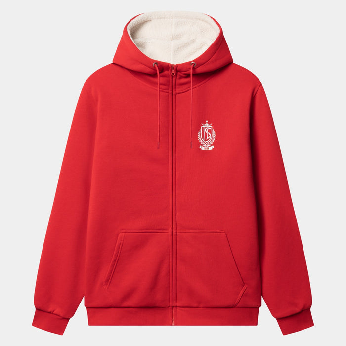 SWEAT REMBOURRÉ ROUGE À CAPUCHE